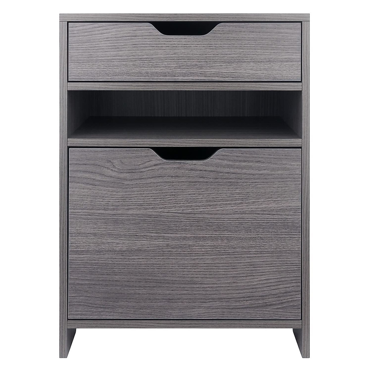 Winsome Wood Nova Storage Cabinet, 1-Drawer with Open Shelf, Charcoal