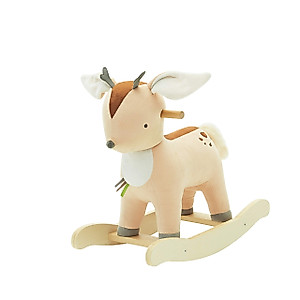 labebe 【New】 Baby Rocking Horse Plush, Male Fawn Rocker Toy for Child 1-3 Years, Rocking Horse/Fawn Rocking Horse/Deer Rocker/Reindeer Rocking Horse/Riding Horse/Stuffed Animal Rocker (NO Music)