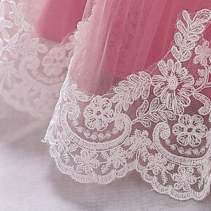 6-24 Months Baby Girl Big Bowknot Lace Flower Wedding Ball Gown Toddler Princess Dresses Pink 6-12 Months
