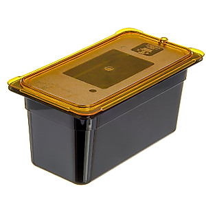 Carlisle FoodService Products Storplus High Heat Food Pan Steam Table Pan, Chafing Pan with Spoonable Corners for Catering, Buffets, Restaurants, High Heat Plastic, 1/3 Size 6 Inches Deep, Black