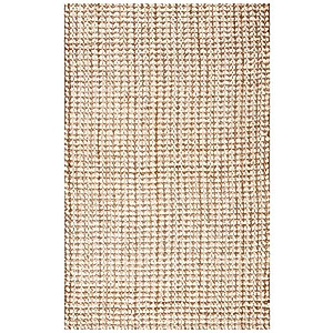 SAFAVIEH Natural Fiber Collection 6' x 9' Ivory NF186A Handmade Boho Farmhouse Woven Jute Area Rug
