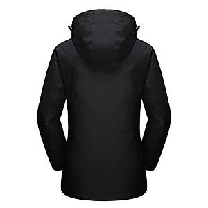 MAGCOMSEN Women Ski Jacket Waterproof Winter Jackets for Women Outdoor Snow Windbreaker Jacket Skiing WWomens Jackets Pure Black XL