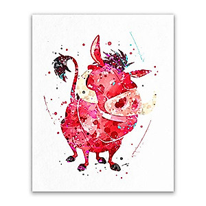 Lion King Kids Prints - Set of 5 Cute (8 inches x 10 inches) Art Decor Photos - Simba Pumbaa Timon Nala