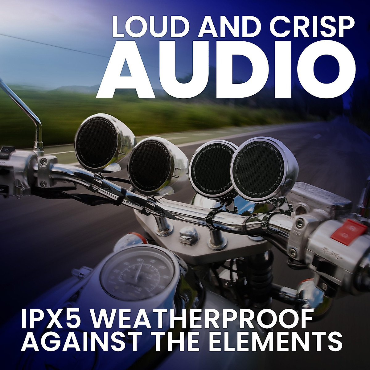 BOSS Audio Systems MC475BA 3 Inch Motorcycle Speakers - Bluetooth, Built-in Amplifier, Weatherproof, Volume Control, ATV UTV Compatible