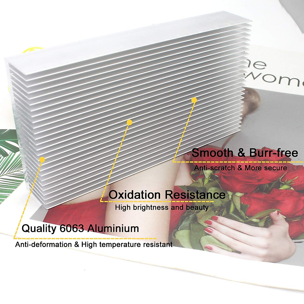 WeiMeet Aluminum Heat Sink Heatsink Module Cooler Fin for High Power Transistor Semiconductor Devices with 26 Pieces Fins 150mmx 80mm x 27mm