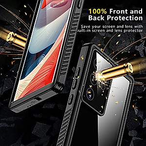 Oterkin for Samsung Galaxy S23 Ultra Case Waterproof,S23 Ultra Case with Built-in Screen&Camera Protector,360° Full Body Protection Dustproof Shockproof Heavy Duty Rugged Case for S23 Ultra-Black