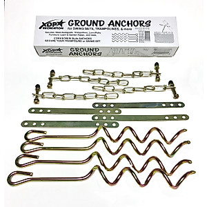XDP Recreation 70113 Swing Set, Trampoline, & Patio Furniture Metal Ground Anchor Kit Hardware,Bronze
