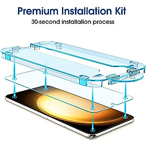 amFilm [2+2 Pack OneTouch Tempered Glass Screen Protector for Samsung Galaxy S23+/S23 Plus 6.6 Inch with Camera Lens Protector, 9H Hardness, Easy Installation and Bubble Free.