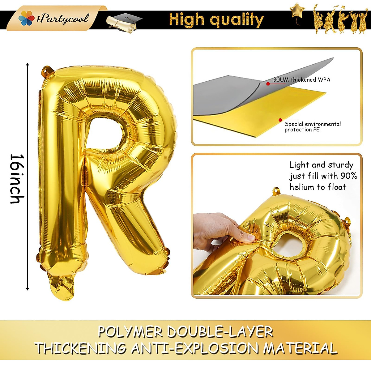 Proud of You Balloons, Gold We Are So Proud of You Banner, Premium Foil Graduation Balloons for Graduation Decorations Class of 2024, Congratulations Balloons for Congratulations Graduate Banner 2024