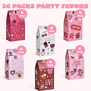 JOYIN 72 Pcs Valentines Day Paper Gift Bags 5x9.4 inch, Valentines Candy Bags, Goodie Bags for Valentine’s Day Party Favors Funny Gift Exchange Novelty Gift Giving Gift Wrapping