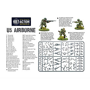 Bolt Action US Airborne Paratroopers 1:56 WWII Military Wargaming Figures Plastic Model Kit