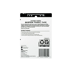 Scotch Removable Fabric Tape, 3/4 in x 180 in, 1/Pack, Removable and Double Sided (FTR-1-CFT)