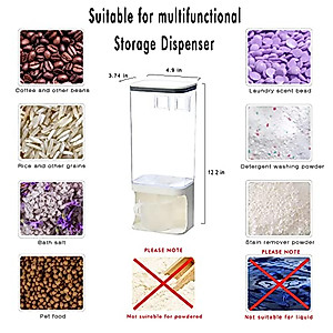 Sparktime Laundry Detergent Dispenser for Scent Booster Beads, Wall Mounted Dry Food Storage Container with Measuring Cups, Suitable for Rice, Beans, Solid Grain, Laundry Scent Beads（1500ml）