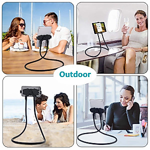 B-Land Upgrade Gooseneck Tablet Holder, Tablet Stand for Bed, Universal Tablet Mount Holder with Remote, Lazy Neck Phone Holder Compatible with iPad Mini Pro Air, iPhone Series, Samsung Tabs & More