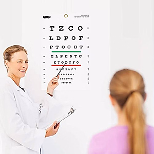 PECULA Eye Chart, Snellen Eye Chart, Wall Chart, Snellen Charts for Eye Exams 10 feet 9 X 14 in.