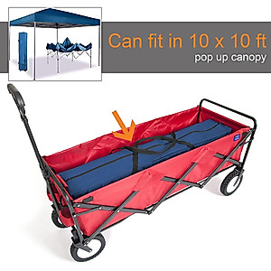 Mac Sports WTCX-201 Extended Collapsible Folding Outdoor Utility Wagon, Red