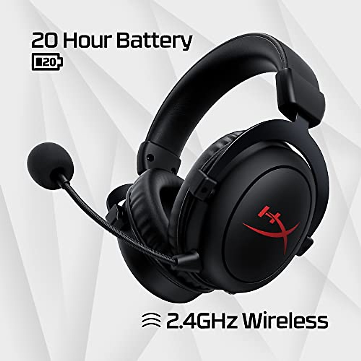 HyperX Cloud Core – Wireless Gaming Headset for PC, DTS Headphone:X Spatial Audio, Memory Foam Ear Pads, Durable Aluminum Frame, Detachable Noise Cancelling Microphone,Black