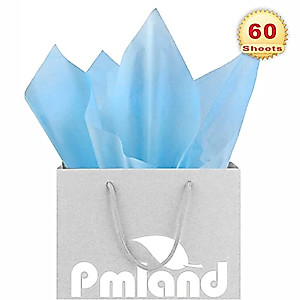 PMLAND Premium Quality Gift Wrapping Paper - Sky blue - 20 Inches x 26 Inches 60 Sheets