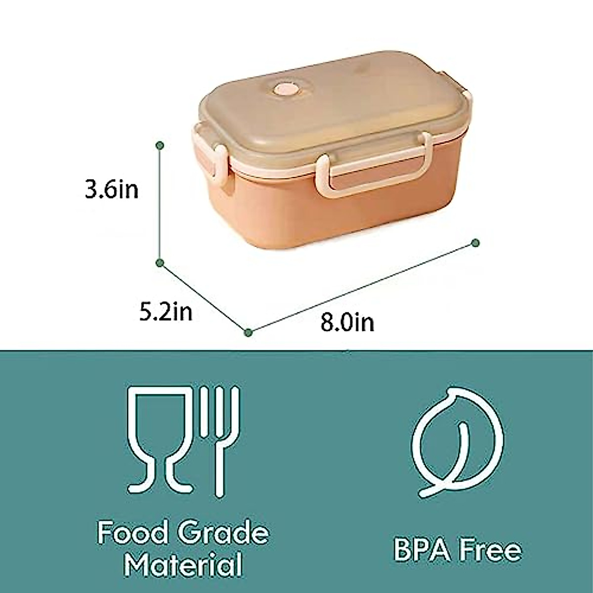 Tinaforld Large Salad Container for Lunch - Better Adult Bento Lunch Box 1000ML,3-Compartment Tray 2-layer, Stackable, BPA-Free