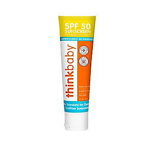 Thinkbaby SPF 50+ Baby Sunscreen – Safe, Natural Sunblock for Babies - Water Resistant Sun Cream – Broad Spectrum UVA/UVB Sun Protection – Vegan Mineral Sun Lotion, 3 Oz.