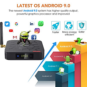 Android TV Box, Pendoo X6 PRO Android TV Box 4GB RAM 32GB ROM, 2.4GHz/5GHz Dual-Band WiFi BT Quad-Core 64Bits 3D/4K Full HD/H.265/USB3.0 Android Box
