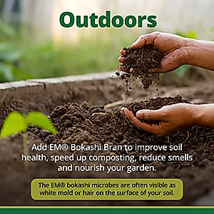 TeraGanix EM Premium Bokashi Bran, Compost Accelerator, Rice Bran Mix, Odor Eliminator, Formulated by Dr. Higa (Bokashi Inventor), Bokashi Compost Starter for Kitchen Compost Bin & Soil (5 Lb)