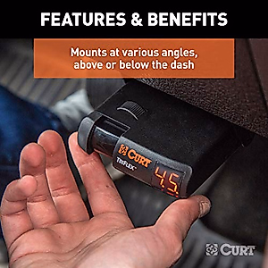 CURT 51140 TriFlex Electric Trailer Brake Controller, Proportional, 7 x 5 x 2.63 inches, Black