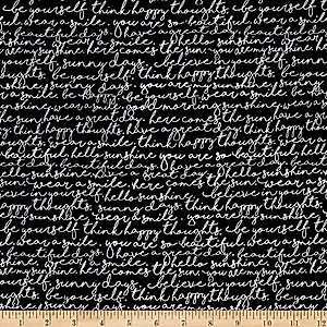 Timeless Treasures You Are My Sunshine Script Black, Fabric by the Yard