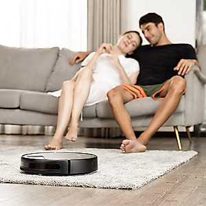 Greenworks Robotic Vacuum GRV-1010 Self-Charging, Wi-Fi Connectivity, 2200Pa Extreme Suction Power, Perfect for Pet Hair, Hard Floors, Carpets, Works with Alexa