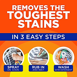 Tide Laundry Stain Remover Spray with Oxi, Stain Remover for Clothes, Carpet, Upholstery, Pet Bedding, & More, Stain Treater Spray for Tough Stains from Wine, Coffee, Grease, 21.5 Fl Oz (Pack of 2)