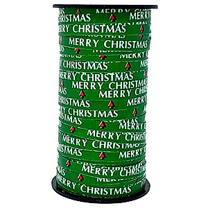 Celebrate A Holiday Christmas Curling Ribbon 3 Pack, Green, Metallic Silver, Red & White Stripes, Christmas Holiday Party Crafts Supplies Decorations - 100 Yards Per Roll - 900 Feet Total Curly Ribbon