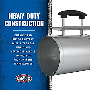 KINGSFORD Heavy Duty Deluxe Charcoal Chimney Starter | BBQ Chimney Starter for Charcoal Grill and Barbecues, Compact Easy to Use Chimney Starters and BBQ Grill Tools, Silver
