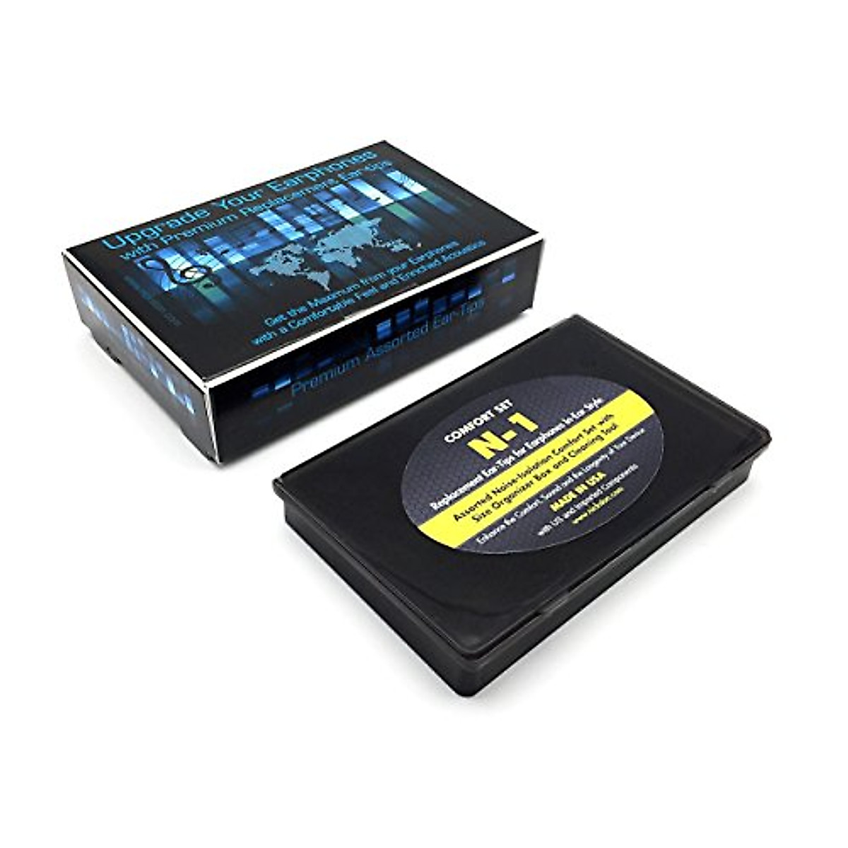 NICKSTON N-1 Assorted Ear Tips Set Compatible with in Ear Earphones with 2.0mm to 3.5mm Nozzle Attachment - Replacement Adapters Gels Buds with Box Organizer and Cleaning Tool