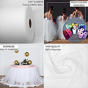 IONTACH White Tulle Fabric Rolls 54 Inch by 40 Yards Fabric Tulle Bolt for Wedding Decorations DIY White Tutu Baby Shower Table Skirt Ceiling Decor Birthday Party Craft Supplies