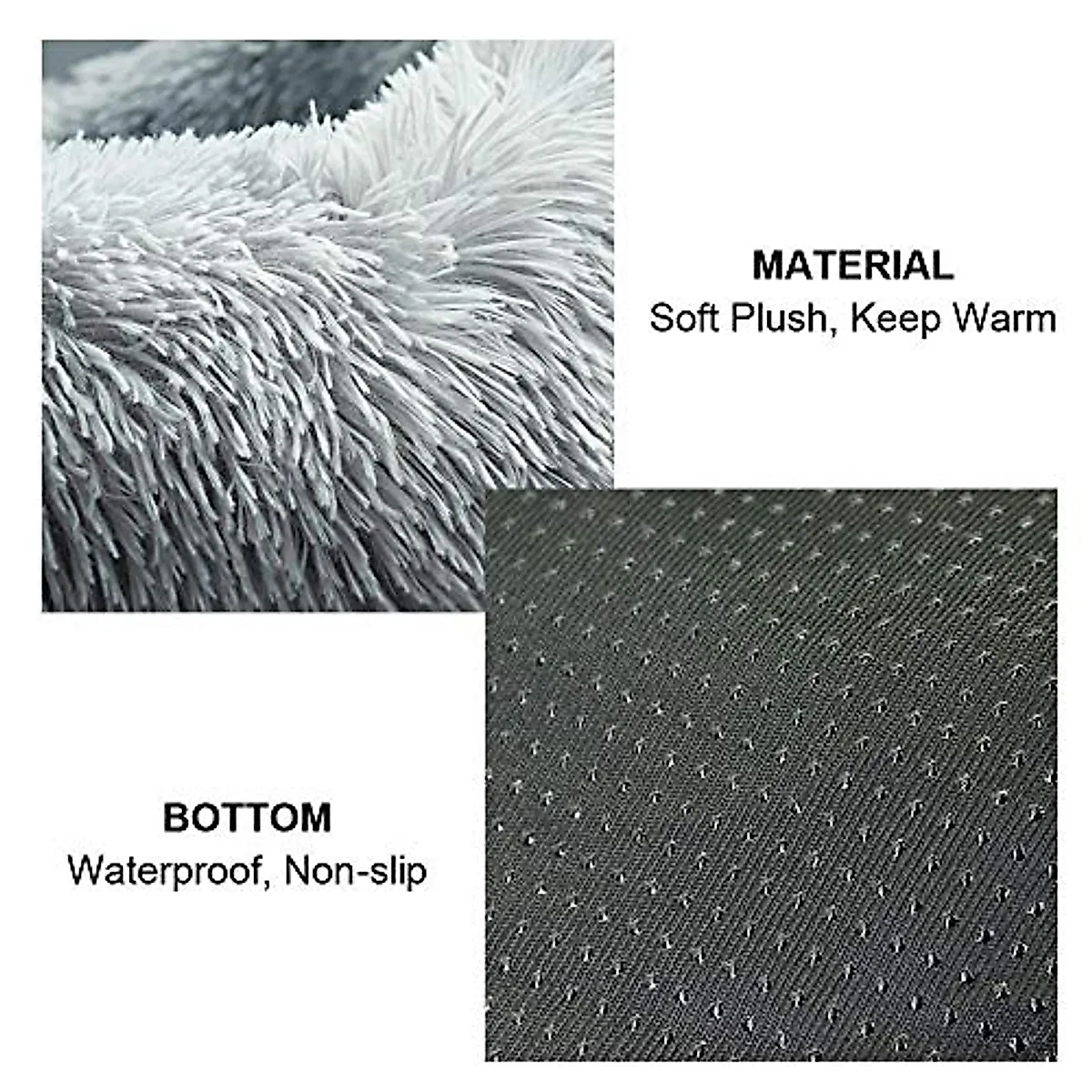 Bed Light Gray Plush Square Beds for Small Medium Large Dogs Super Soft Winter Warm Sleeping Mats for Cats 1Pcs Xs