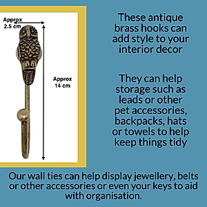 Knobs By Blossom Vintage Antique Brass Iron Wall Hooks Tie Backs Bronze Handmade Metal Animal Hook (18. Owl), TFVSAH