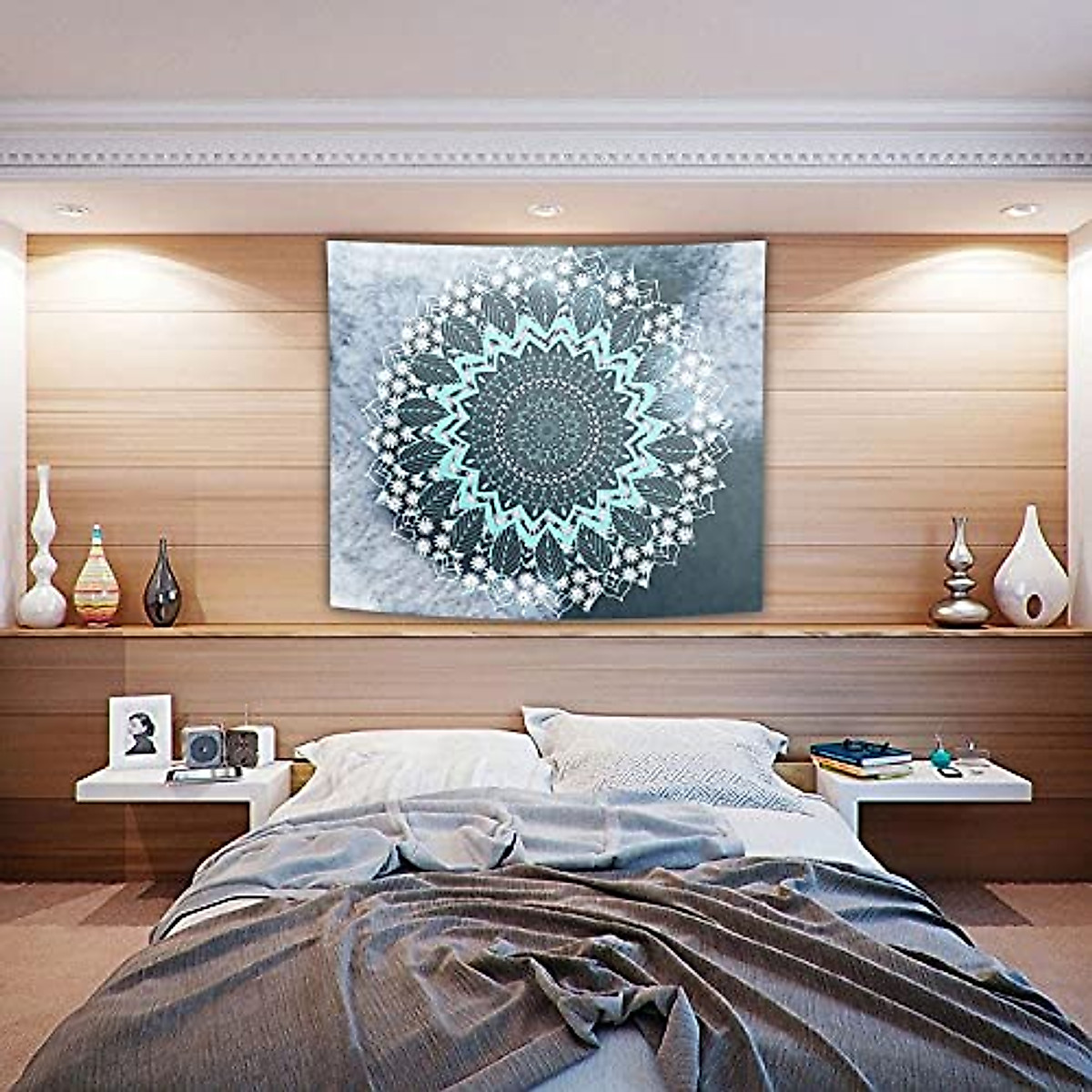 Mandala Tapestry Wall Hanging Tapestry for Bedroom Living Room Dining Room Dormitory Wall Decor Tapestry Bedside TV Background Decoration (51.2x59.1 inches, 130x150 cm)