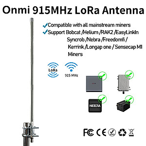 915Mhz HNT Bobcat Miner Antenna,Omni-Directional,10dbi 35inch.Waterproof, 3 Meters RG58,RP-SMA Adapter