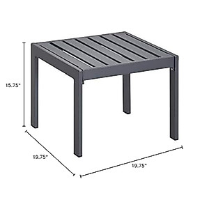 Tommy Hilfiger Monterey Modern Patio Outdoor Furniture Collection, Weather Resistant, Easy Assembly Metal Frame, Side Table, Navy Blue & Dark Gray