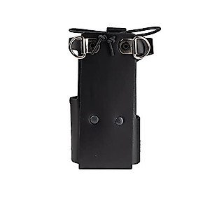 Radio Case Two Way Radio Holder Leather Holster with Adjustable Elastic Band Fits for Motorola APX 6000/6000XE or 8000/8000XE (Model 1.5) Black