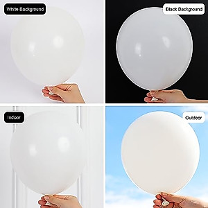 RUBFAC White Balloons, 146 pcs Different Sizes Pack of 36 18 12 10 5 Inch for Balloon Garland or Balloon Arch as Graduation Wedding Birthday Baby Shower Anniversary Party Decorations