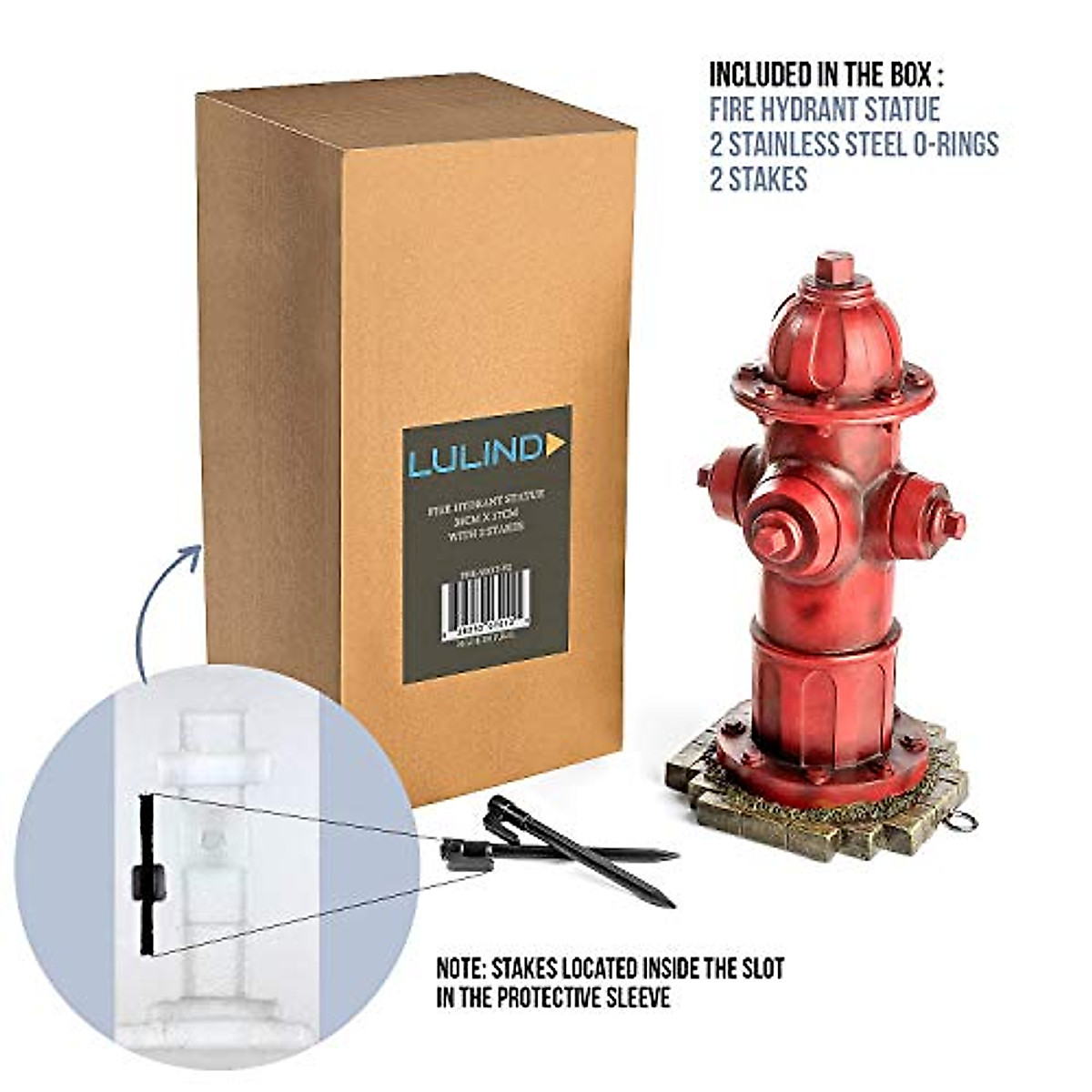 LULIND - Dog Fire Hydrant Garden Statue with 2 Stakes, 14 Inches (Small)