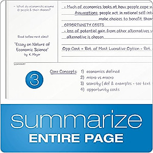 Oxford FocusNotes Note Taking System 1-Subject Notebook, 11 x 9 Inches, White, 100 Sheets (90223) - Black