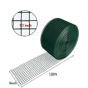 FUTRPOW Solar Panel Bird Guard,6inx120ft Critter Guard with 100pcs Fastener Clips,PVC Coated Galvanized Critter Guard for Solar Panels,Solar Panel Mesh with Plier,Gloves for Bird Proofing