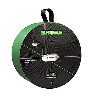 Shure AONIC 3 Wired Sound Isolating Earbuds, Clear Sound, Single Driver with BassPort, Secure in-Ear Fit, Detachable Cable, Durable Quality, Compatible with Apple & Android Devices - White