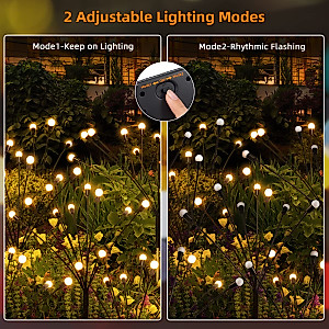 Solar Lights for Outside, 6Pack Solar Firefly Lights Outdoor Waterproof for Garden Decor, 8LED Solar Garden Lights Fairy, Swaying Solar Powered Firefly Yard Lights for Patio Decorations