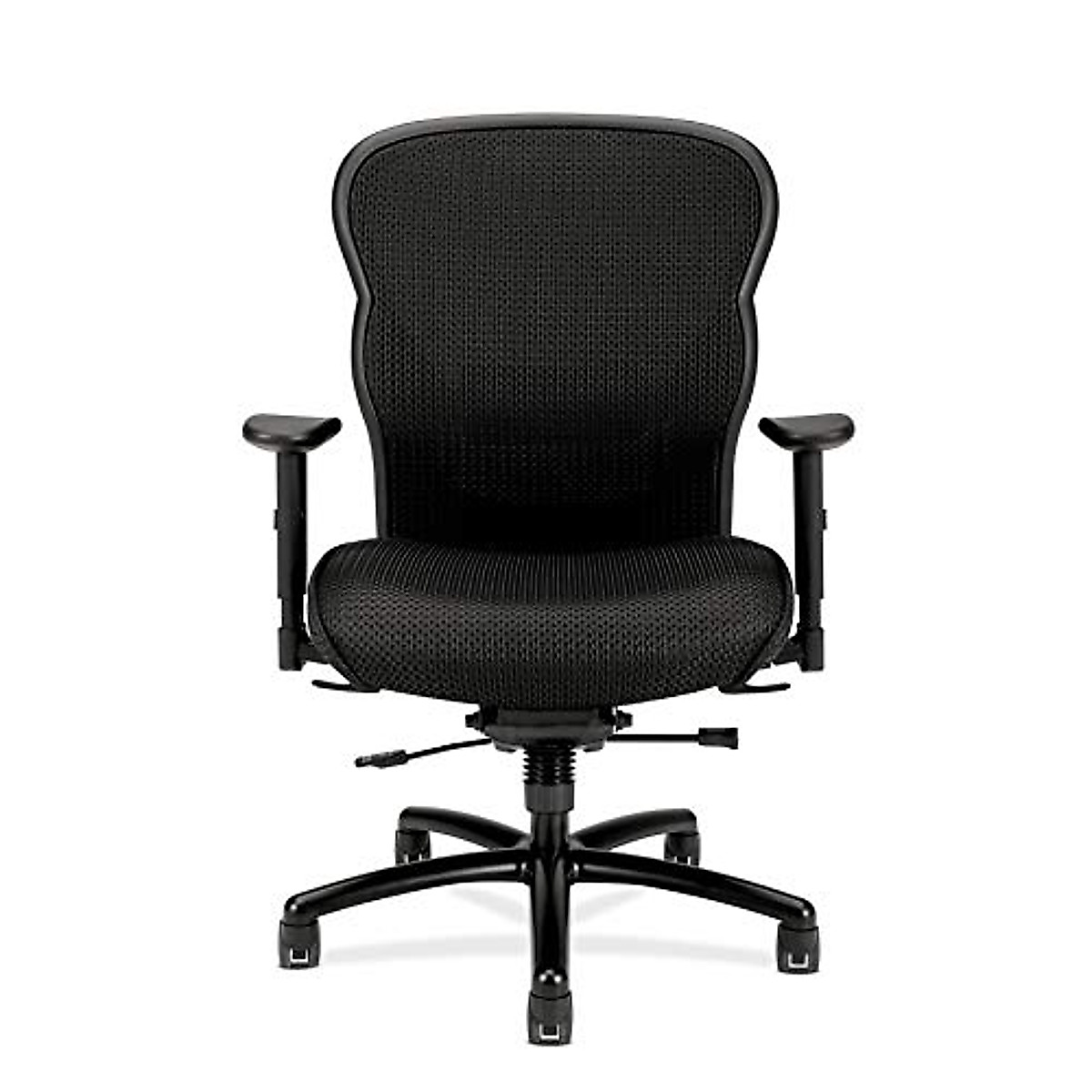HON Wave Mesh Big and Tall Executive Chair | Knee-Tilt | Adjustable Arms | Black Fabric Seat | HVL705 Model