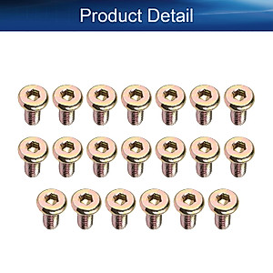 Yinpecly M6 x 50mm Hex Socket Flat Head Screws Furniture Bolts Fastener Full Thread Carbon Steel Colorful 20pcs