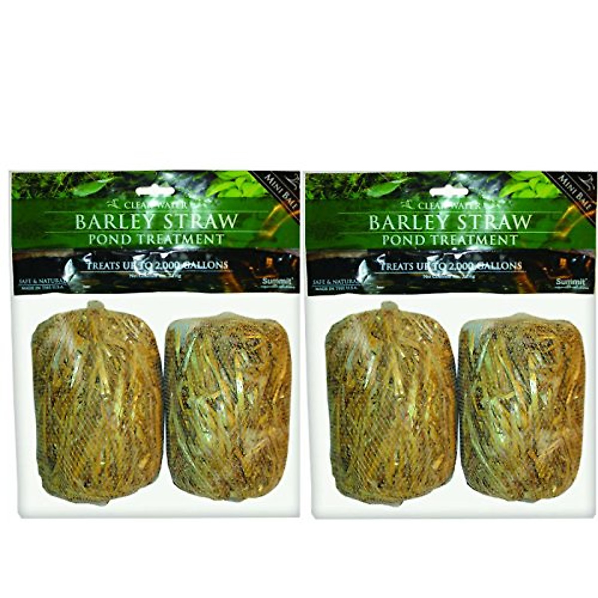 Summit 125 Clear-Water Barley Straw Bales, Treats up to 1000-Gallon, 2 Packs of 2-4 total