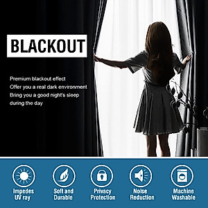 H.VERSAILTEX Blackout Curtains Thermal Insulated Window Treatment Panels Room Darkening Blackout Drapes for Living Room Back Tab/Rod Pocket Bedroom Draperies (2 Panels, Ivory/Cream, 42 x 84 Inch)